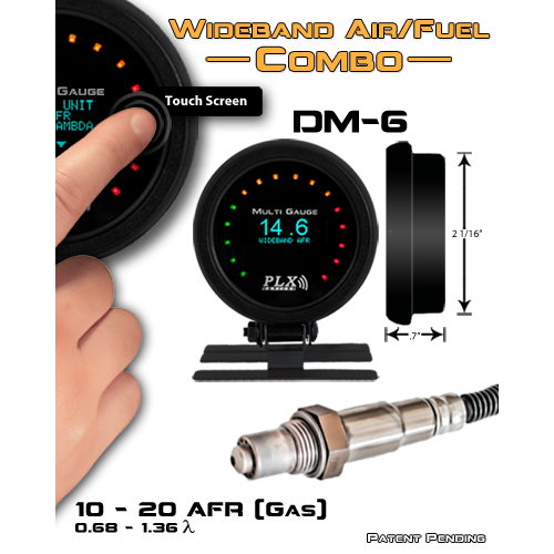 PLX DM-6 Gauge Combo, PLX, , Wideband AFR, combo